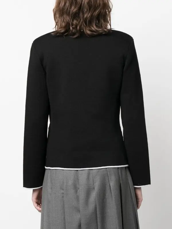 Thom Browne Contrasting Trim Jacket - Black