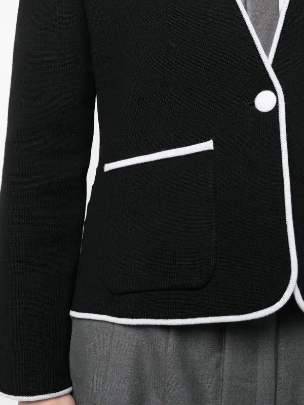 Thom Browne Contrasting Trim Jacket - Black