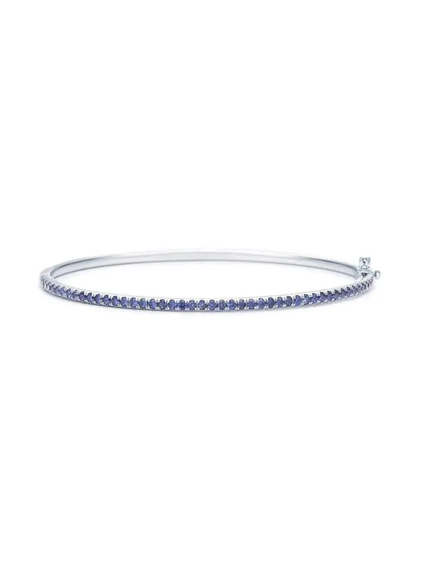 Kwiat 18kt White Gold Sapphire Bangle - Silver