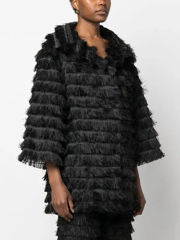 Alberta Ferretti Long-sleeves Fringed Jacket