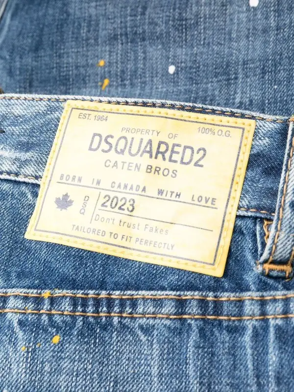 Dsquared2 Distressed Patchwork Cropped Jeans