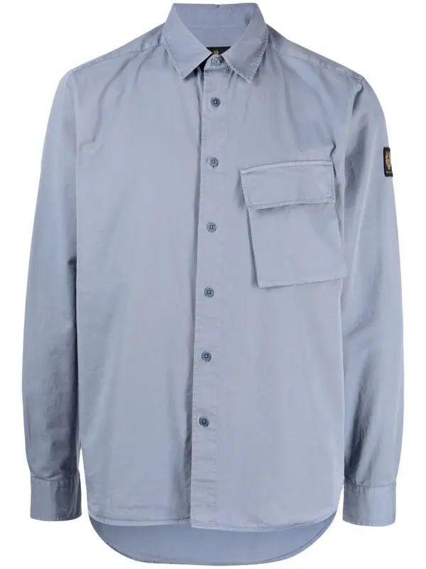 Belstaff Logo-patch Button-up Cotton Shirt