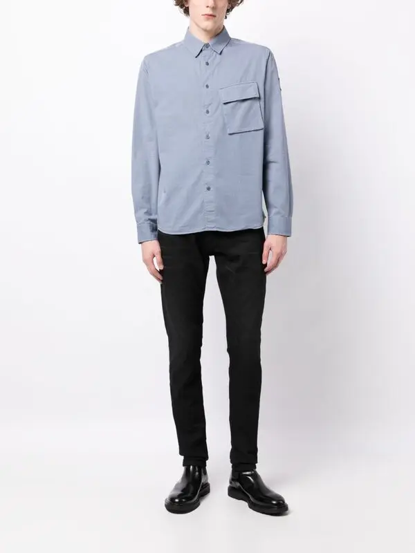 Belstaff Logo-patch Button-up Cotton Shirt