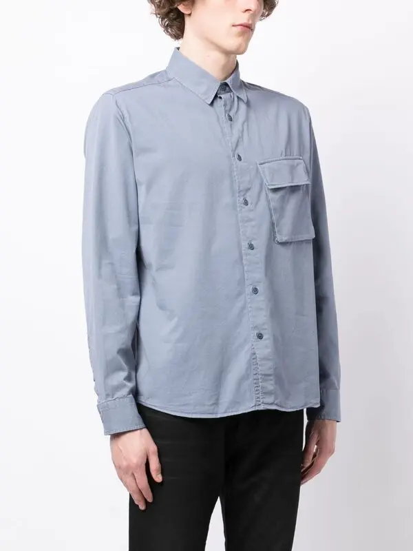 Belstaff Logo-patch Button-up Cotton Shirt