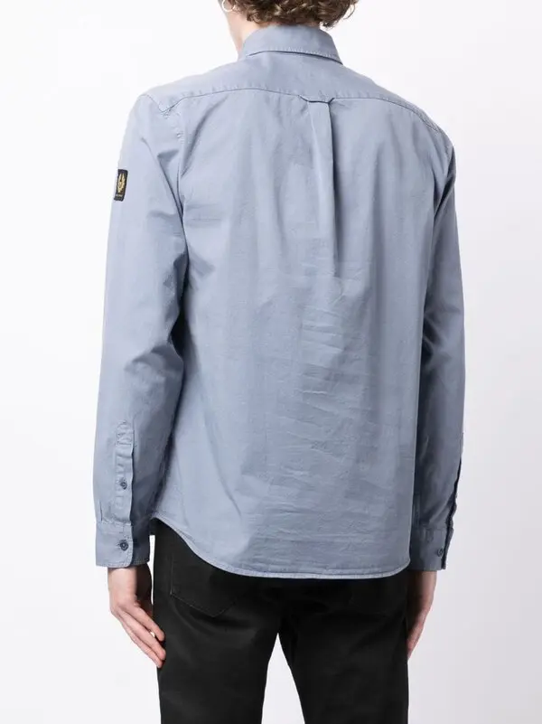 Belstaff Logo-patch Button-up Cotton Shirt