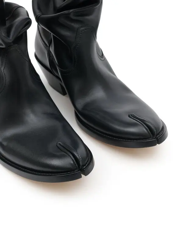 Maison Margiela Tabi 55mm Slouchy Western Boots - Black | Editorialist