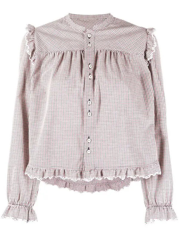 Dsquared2 Check-pattern Ruffled Blouse