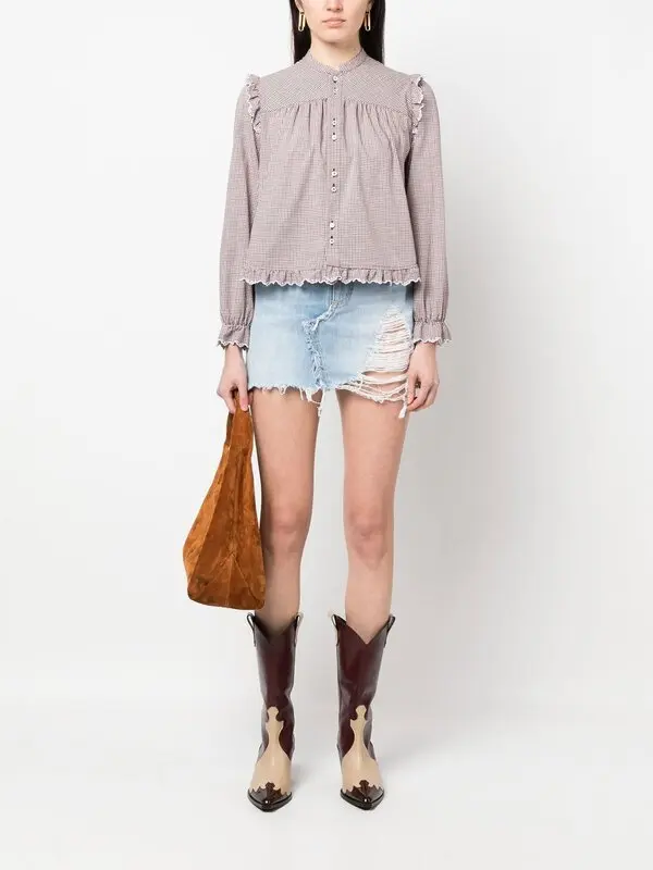 Dsquared2 Check-pattern Ruffled Blouse