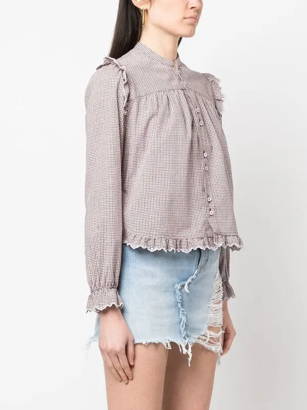 Dsquared2 Check-pattern Ruffled Blouse