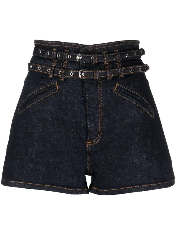 Philosophy Di Lorenzo Serafini High-waisted Belted Denim Shorts
