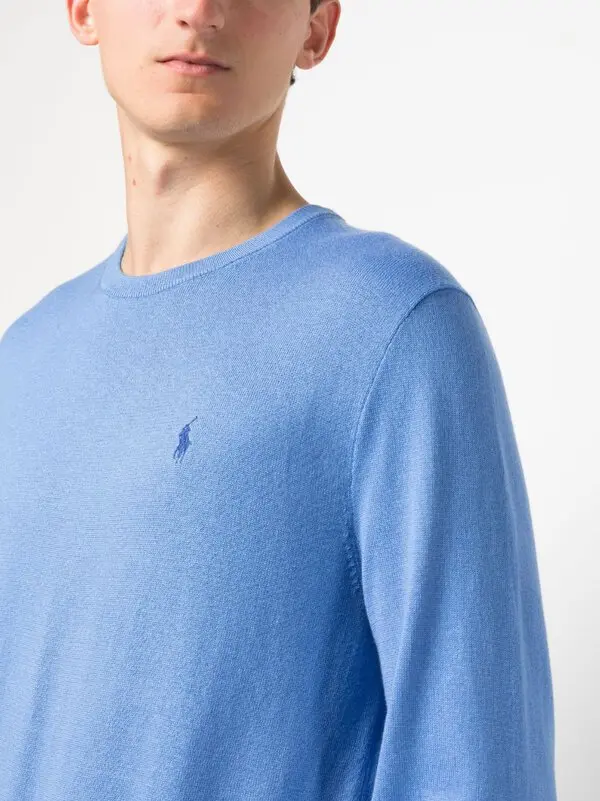 Polo Ralph Lauren Logo-embroidered Cotton-blend Jumper - Blue