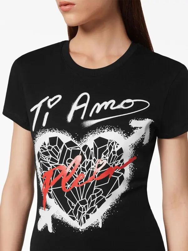 Philipp Plein Heart-print T-shirt - Black
