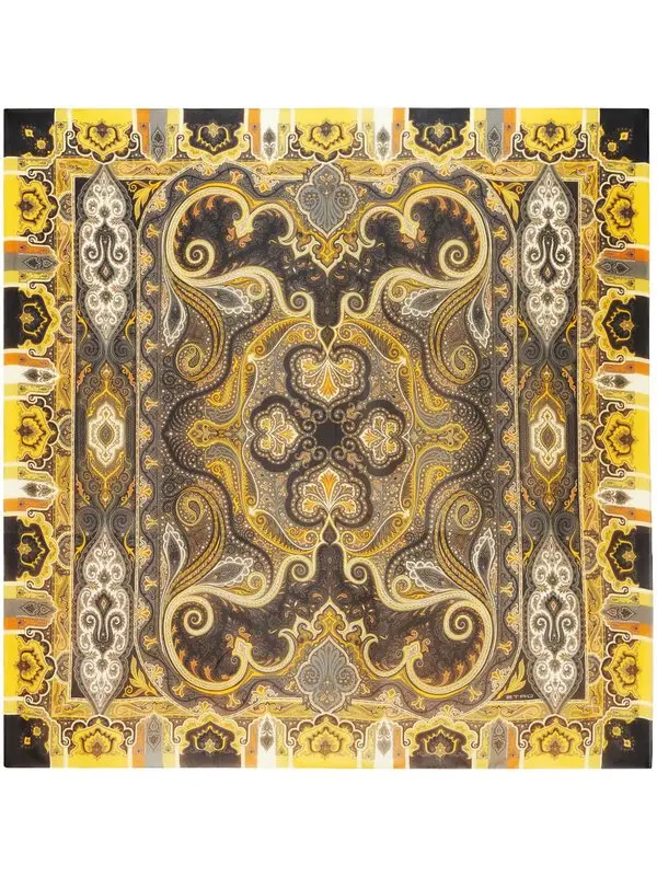 Etro Paisley-print Silk Shawl - Yellow