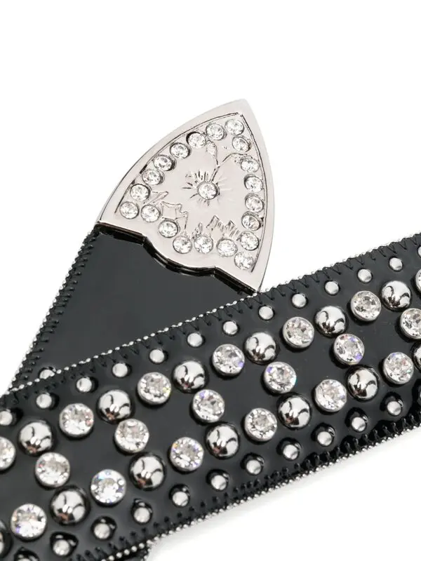 Philipp Plein Crystal-embellished Leather Belt