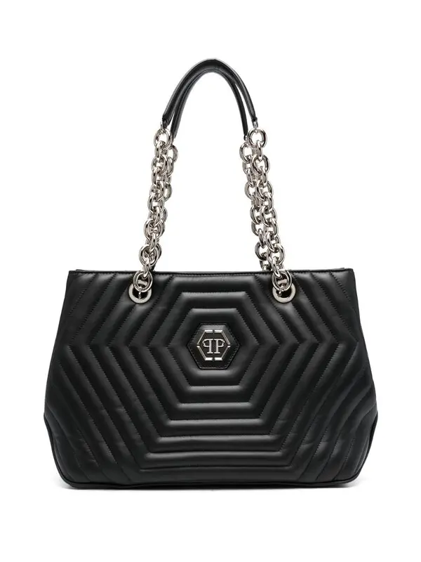 Philipp Plein Hexagon Quilted Leather Shoulder Bag