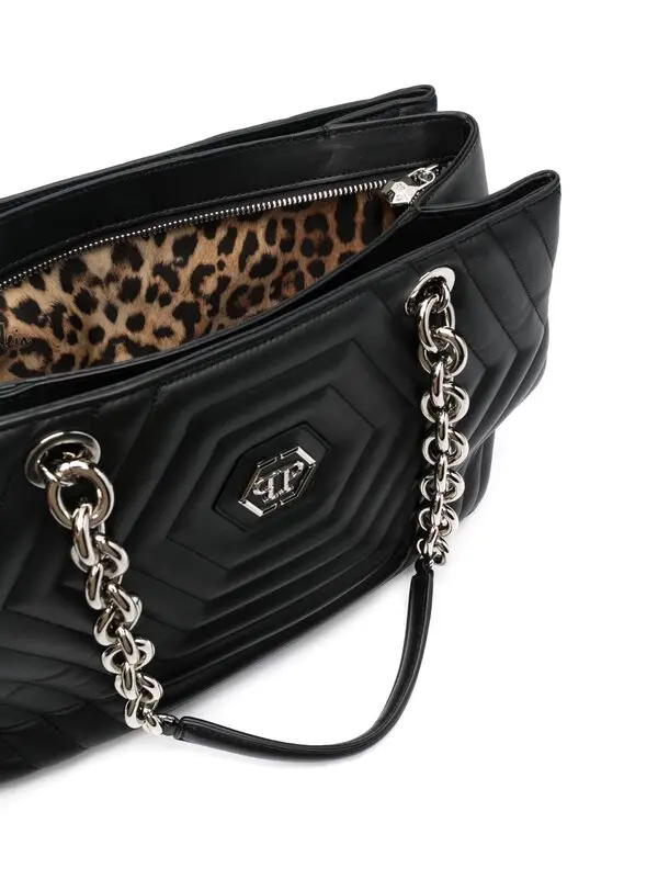 Philipp Plein Hexagon Quilted Leather Shoulder Bag