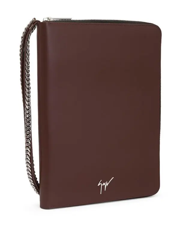 GIUSEPPE ZANOTTI Aymeric Chain-strap Tablet Case - Brown