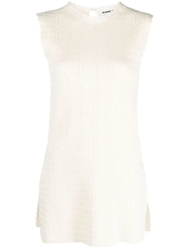 JIL SANDER Sleeveless Knitted Top - Neutrals