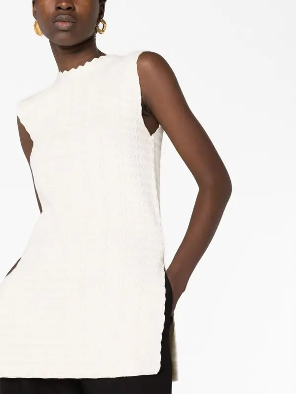 JIL SANDER Sleeveless Knitted Top - Neutrals