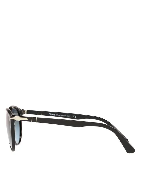 Persol 52mm Round Frame Sunglasses - Black/blue Gradient