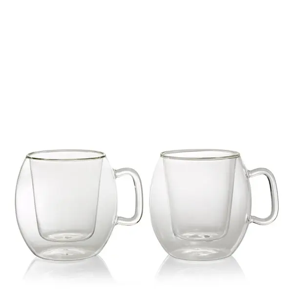 LUIGI BORMIOLI Thermic Cafe Supremo Mug, Set Of 2 - Clear