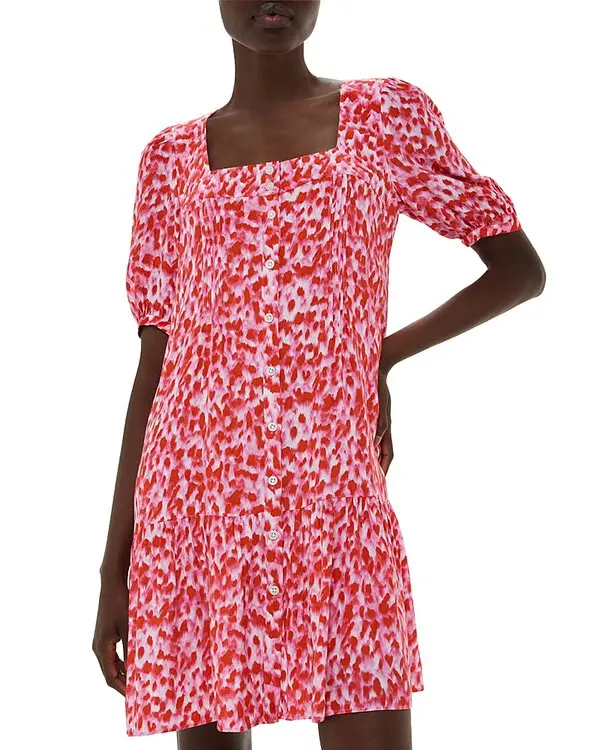 Whistles Blurred Animal Flippy Dress - Pink/multi