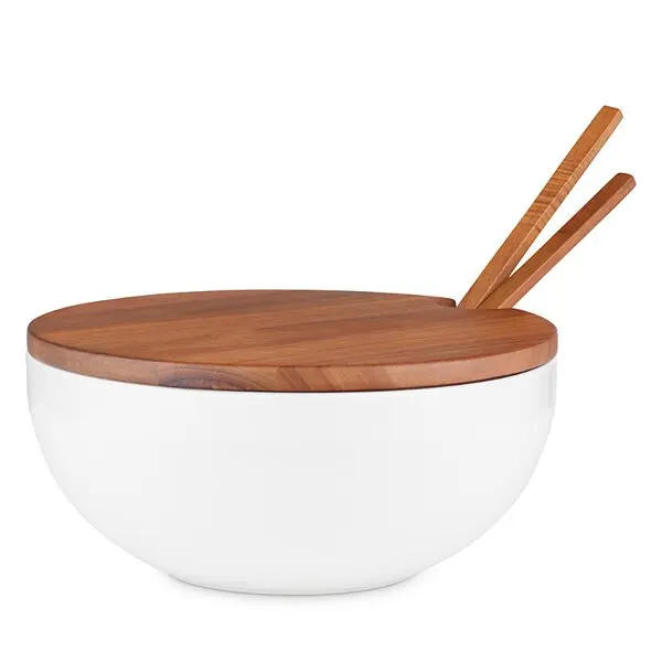 NAMBE Duets Salad Bowl & Servers - White
