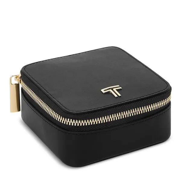 Tumi Belden Leather Jewelry Case - Black/light Gold