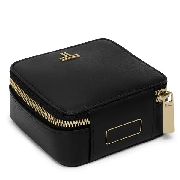 Tumi Belden Leather Jewelry Case - Black/light Gold