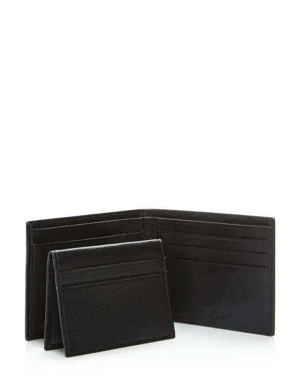 Bloomingdale'S Rfid-protected Pebble Leather Bi-fold Wallet With Removable Card Case Exclusive - Black