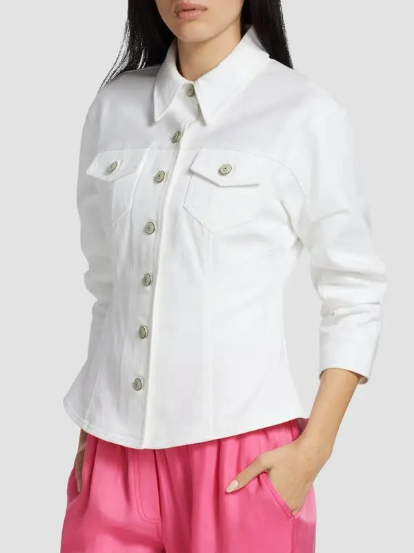 Cinq À Sept Formfitting Denim Jacket - White