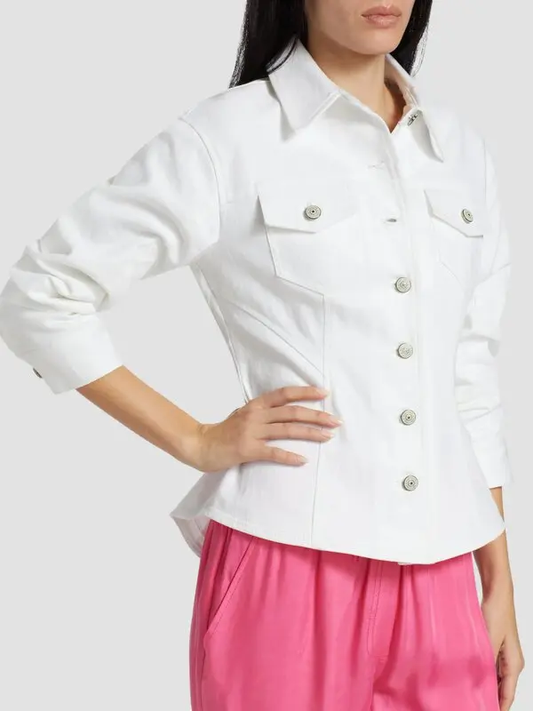 Cinq À Sept Formfitting Denim Jacket - White