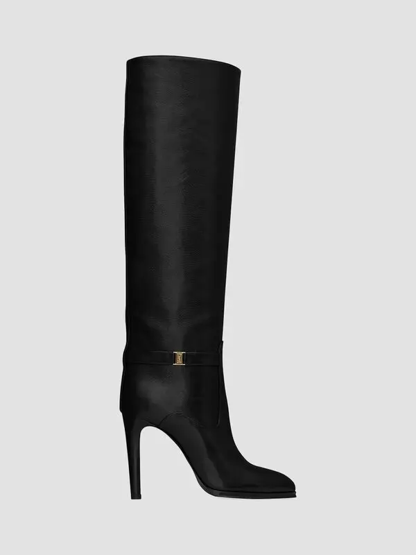 Saint Laurent Diane Boots In Grained Leather