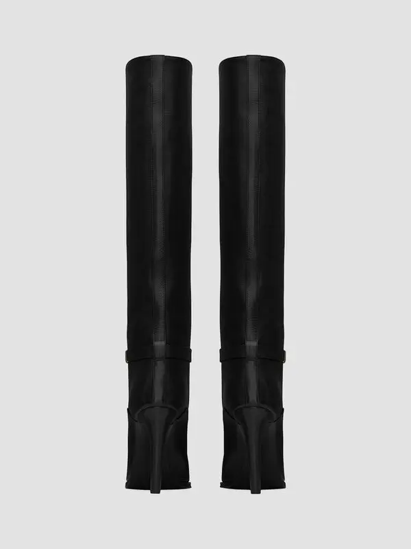 Saint Laurent Diane Boots In Grained Leather