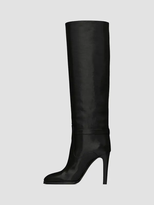 Saint Laurent Diane Boots In Grained Leather