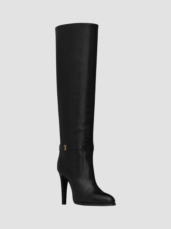 Saint Laurent Diane Boots In Grained Leather
