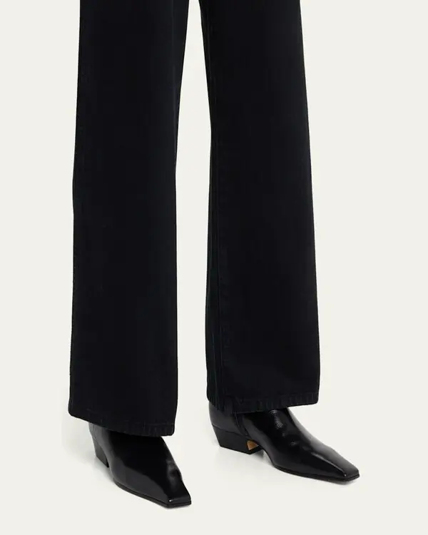 Khaite Marfa Calfskin Ankle Boots - Black