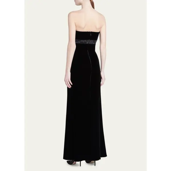 Giorgio Armani Strapless Velvet Trumpet Gown