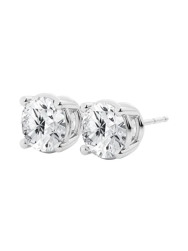 Saks Fifth Avenue Collection 14k Gold & Diamond 4-prong Stud Earrings/0-8.00 Tcw - White Gold
