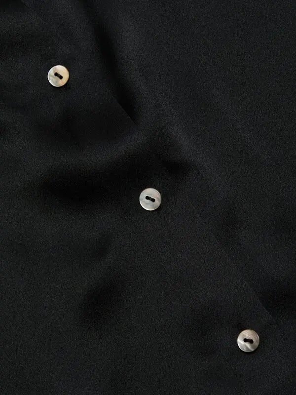 Vince Cap-sleeve Silk Blouse - Black