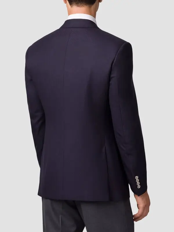 Stefano Ricci Woven Jacket With 2 Buttons - Navy