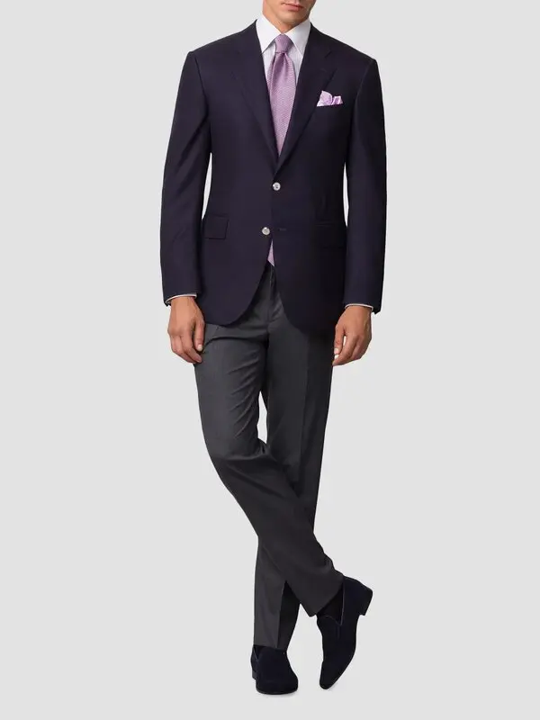Stefano Ricci Woven Jacket With 2 Buttons - Navy