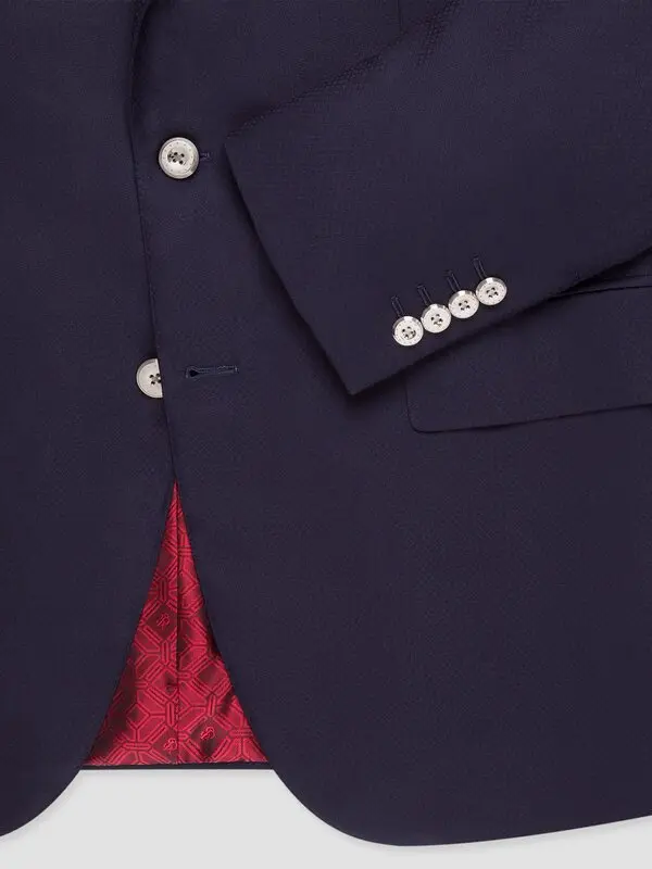 Stefano Ricci Woven Jacket With 2 Buttons - Navy