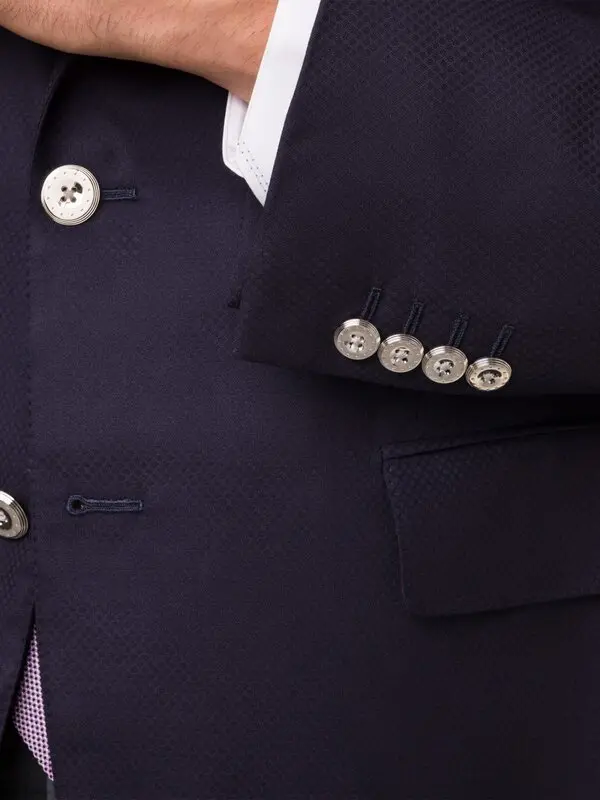 Stefano Ricci Woven Jacket With 2 Buttons - Navy