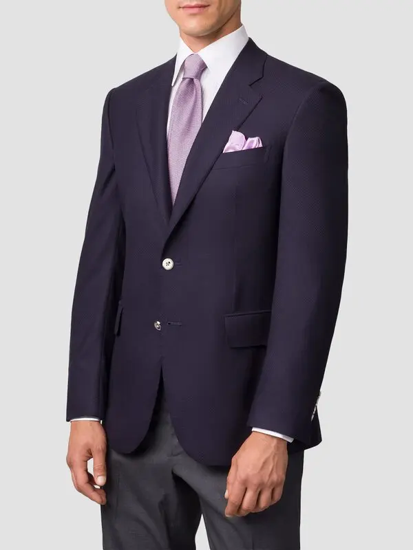 Stefano Ricci Woven Jacket With 2 Buttons - Navy