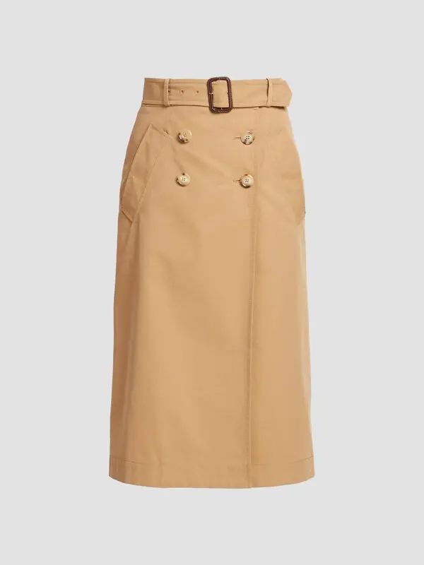 Moschino Trench-style Belted Midi Skirt - Beige