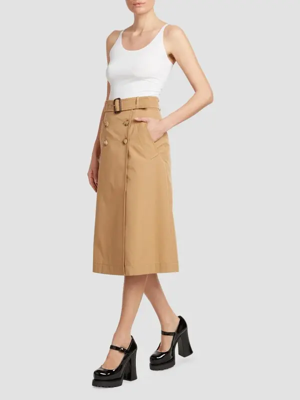 Moschino Trench-style Belted Midi Skirt - Beige