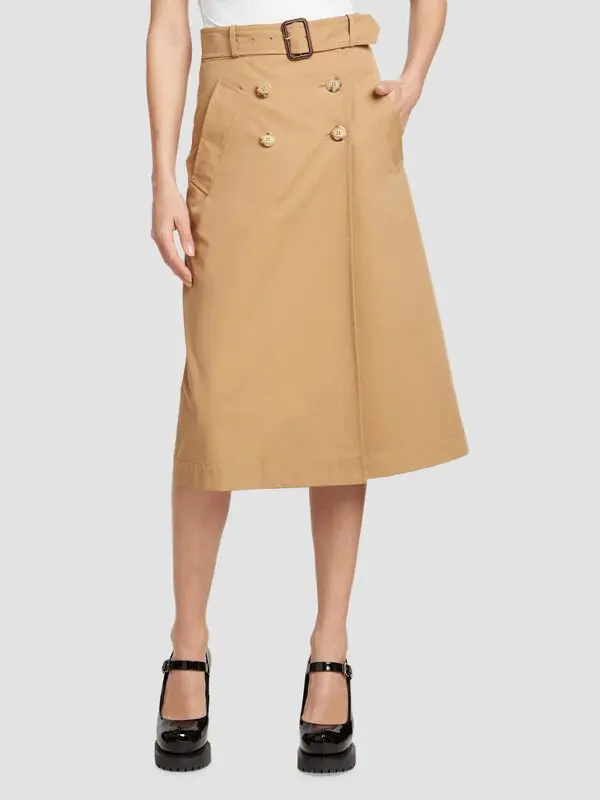 Moschino Trench-style Belted Midi Skirt - Beige