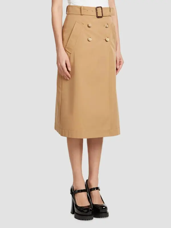 Moschino Trench-style Belted Midi Skirt - Beige