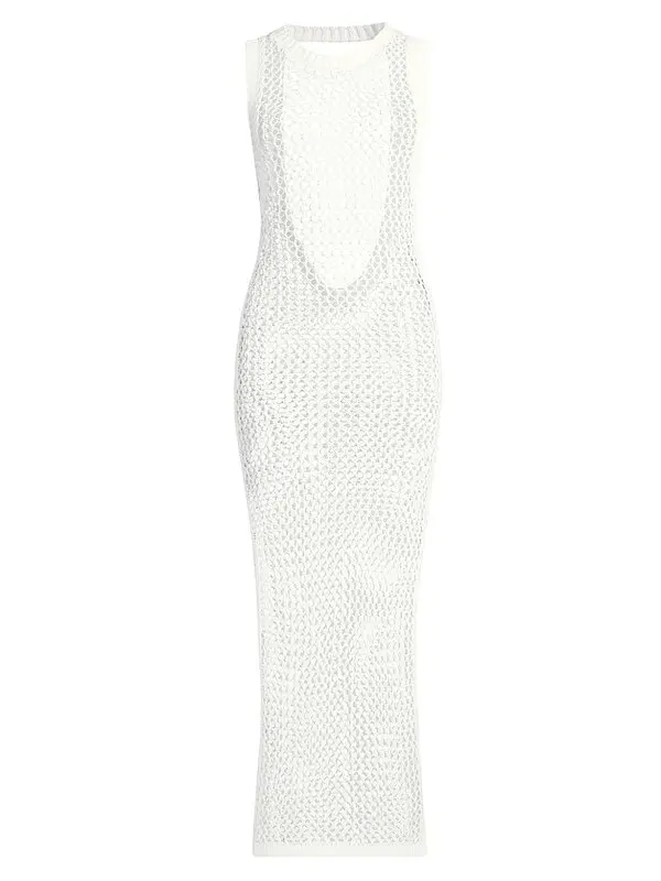 Beach Riot Holly Net Cover-up Midi-dress - White